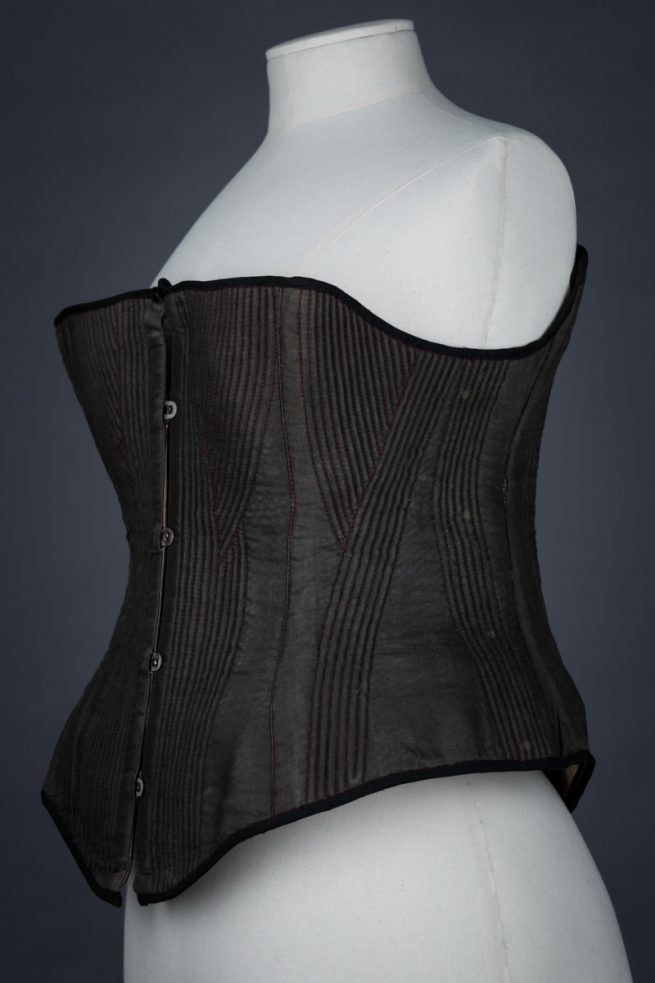 Contrast Stitching Corded Corset | The Underpinnings Museum