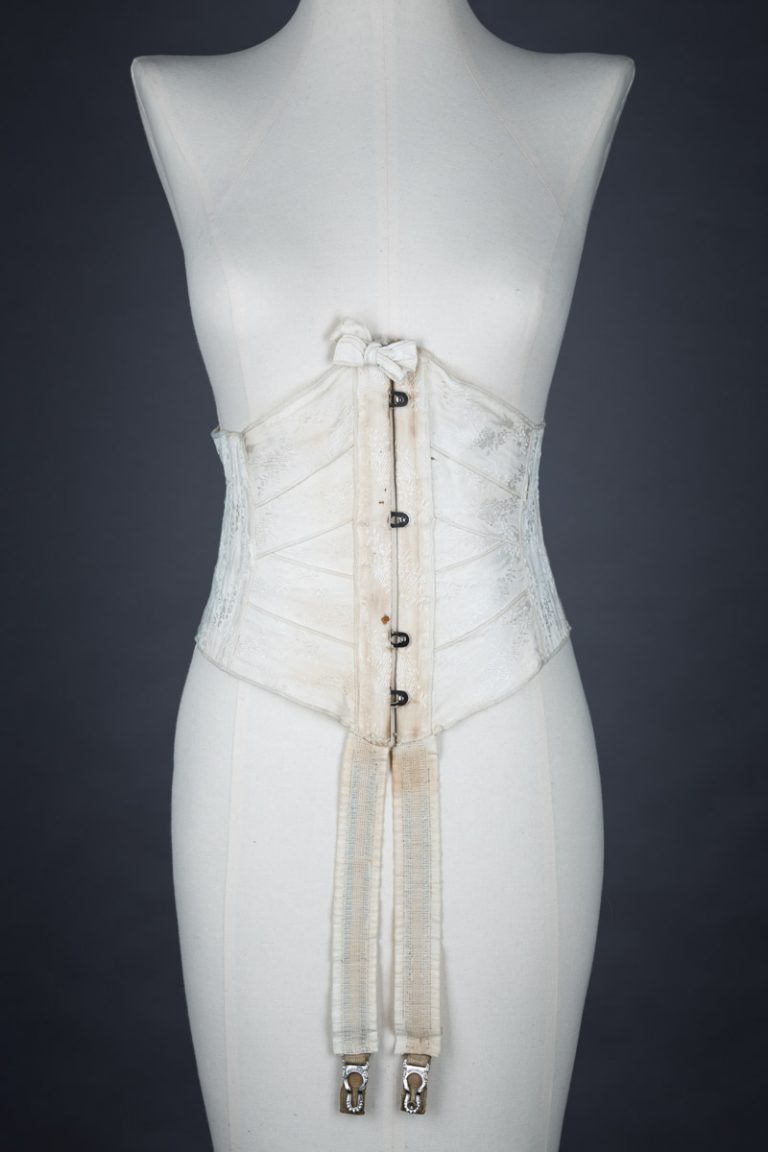 Overlocked Floral Jacquard Weave Ribbon Corset | The Underpinnings Museum