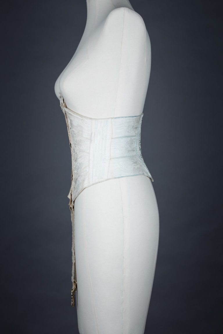 Overlocked Floral Jacquard Weave Ribbon Corset | The Underpinnings Museum