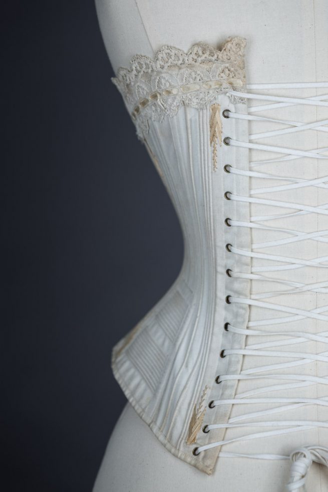 Corded Corset With Flossing Embroidery By S&S | The Underpinnings Museum