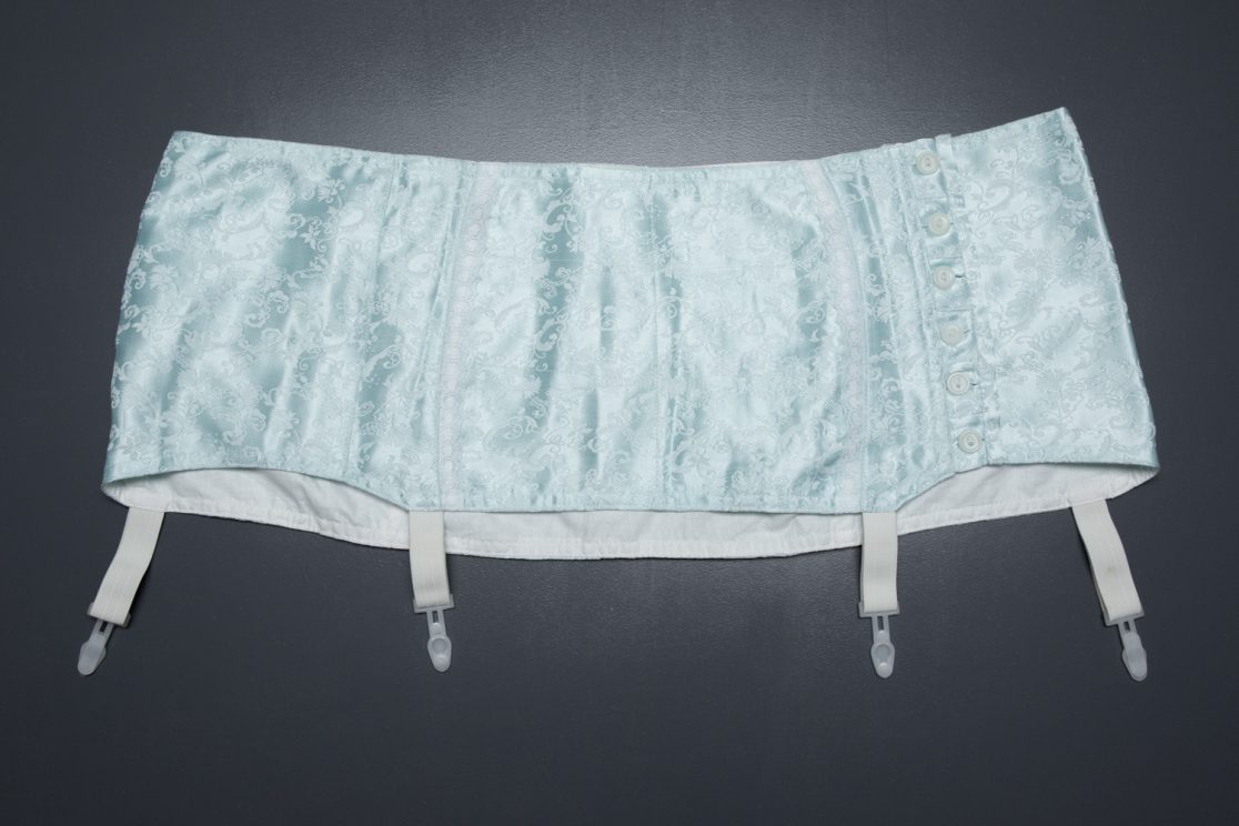 Homemade Pale Blue Jacquard Weave Suspender Belt With Plastic Garter ...