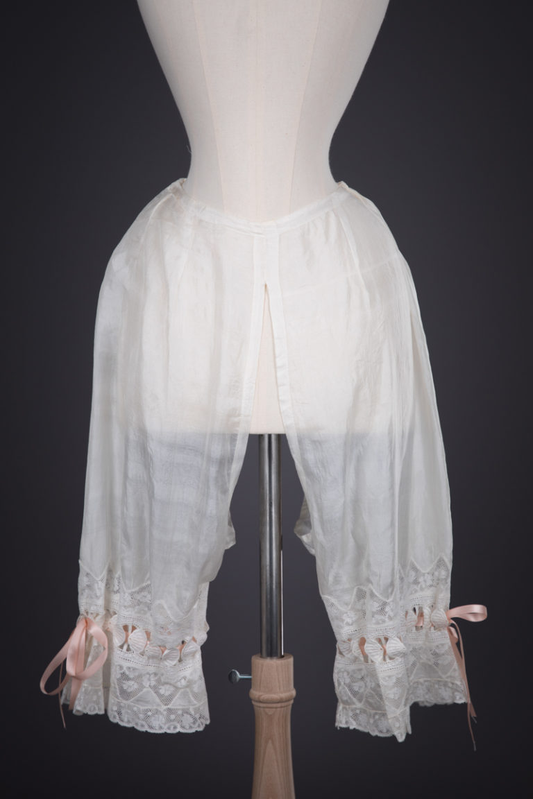 Silk Habotai Split Drawers With Embroidery, Lace & Silk Ribbon Slot ...