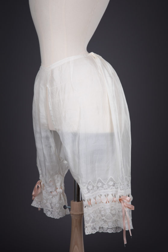 Silk Habotai Split Drawers With Embroidery, Lace & Silk Ribbon Slot ...