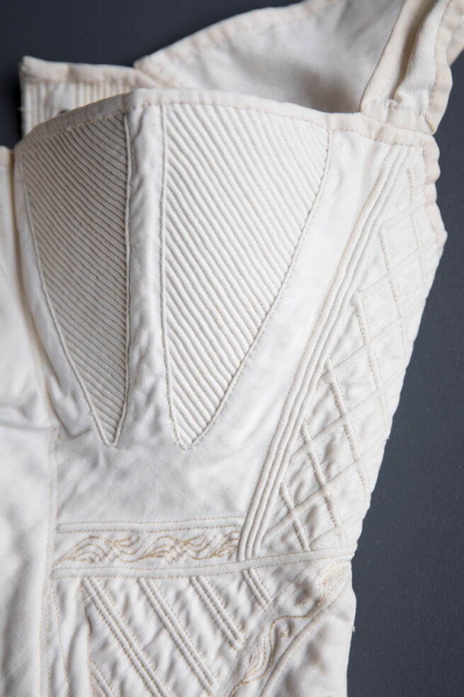 Hand Stitched, Corded & Embroidered White Cotton Corset | The ...