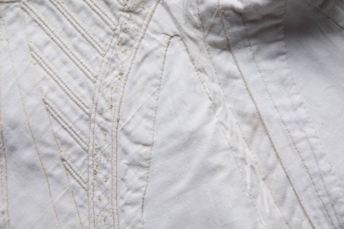 Hand Stitched, Corded & Embroidered White Cotton Corset | The ...