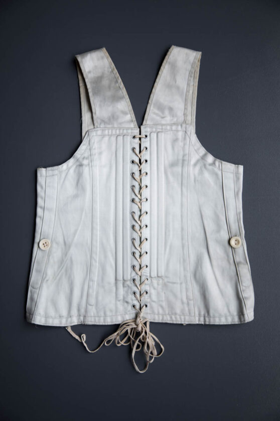 Ice Blue Rayon Satin Child's Corset | The Underpinnings Museum