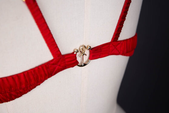 'Sirens' Red Silk & Tulle Dudou & Lingerie Set By Pillowbook | The ...