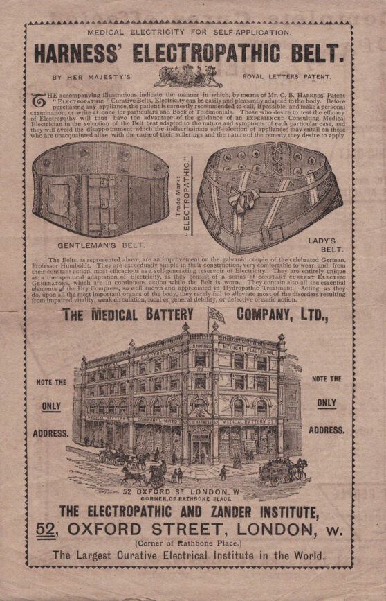 \'Electric Corset\' & \'Electropathic Belt\' Promotional Materials By Harness | The ...