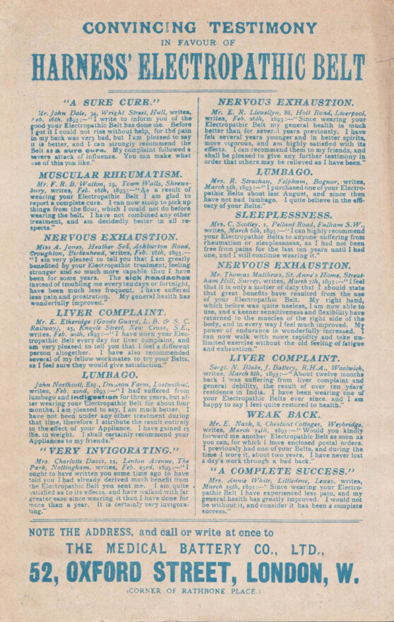 \'Electric Corset\' & \'Electropathic Belt\' Promotional Materials By Harness | The ...